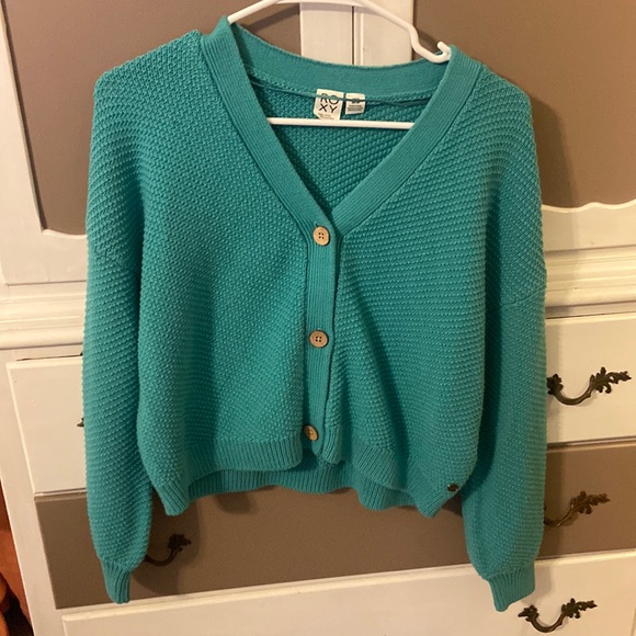 Roxy | Sweaters | Teal Roxy Womens Cardigan | Poshmark